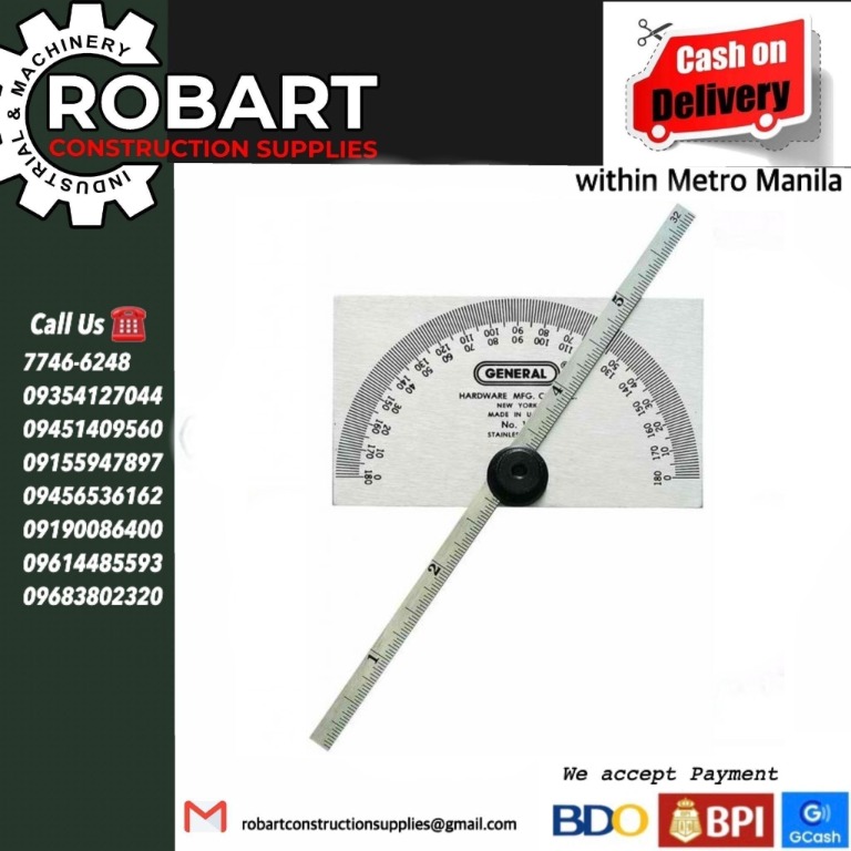 General Protractor & Depth Gage, Commercial & Industrial, Construction ...