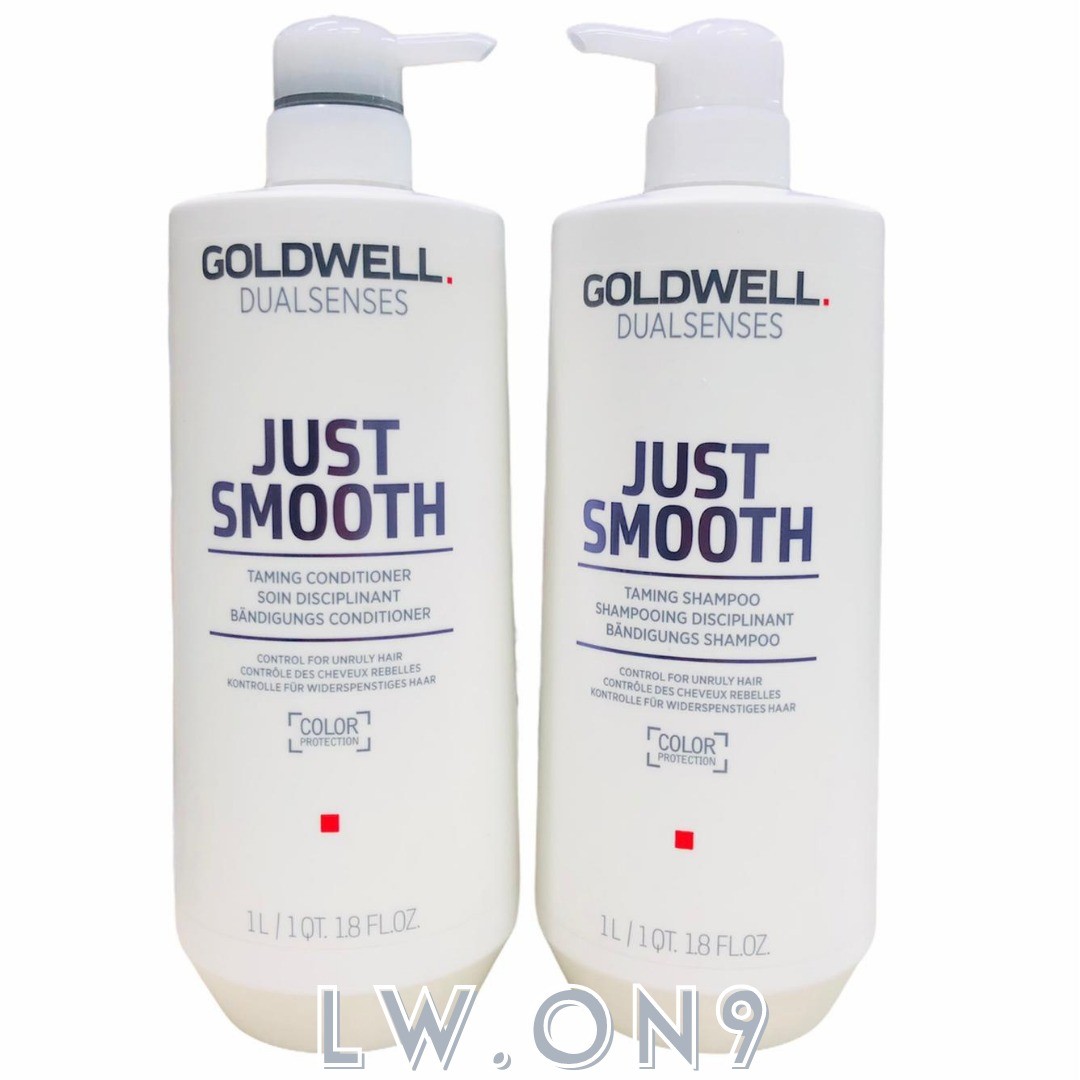 GOLDWELL JUST SMOOTH TAMING SHAMPOO 1L AND CONDITIONER 1L, Beauty ...