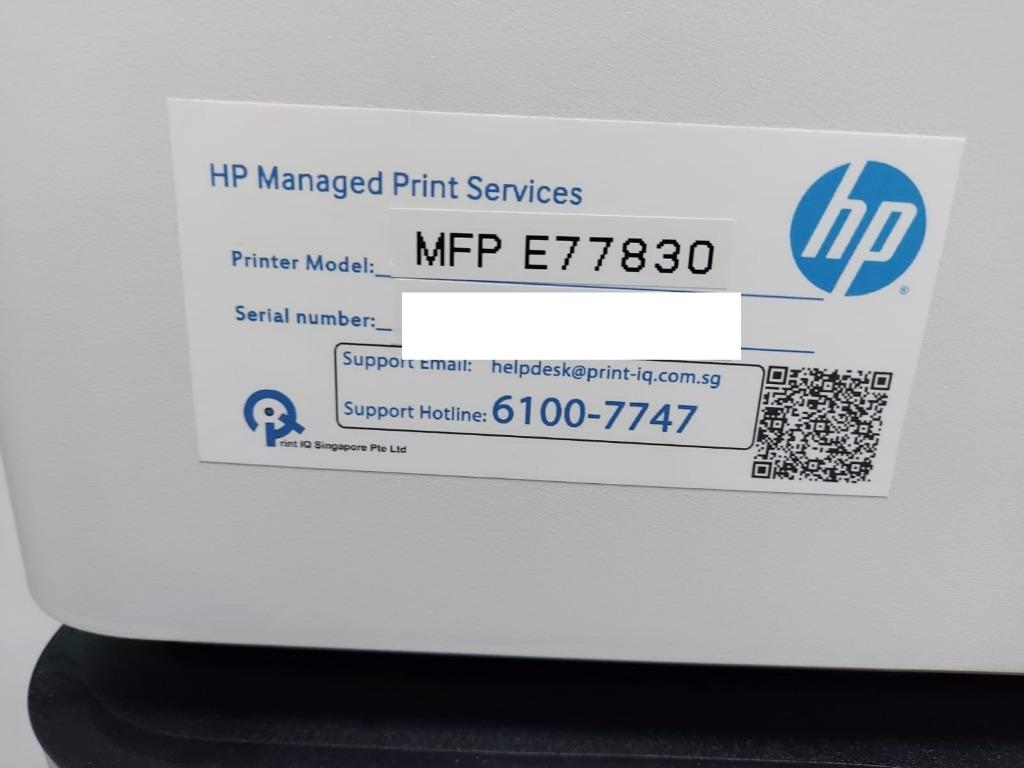 HP Color Multifunction Laserjet MFP E77830 large format high speed ...