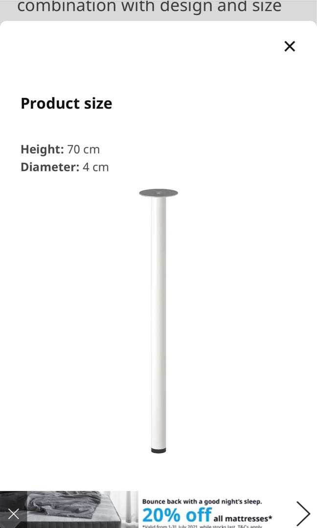 Ikea Adils table legs, Furniture & Home Living, Furniture, Tables ...