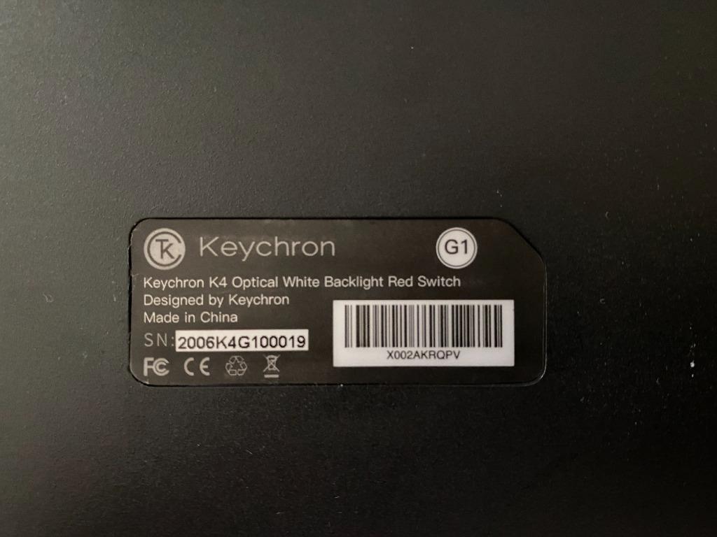 Keychron K4 Red switch LK Optical, Computers & Tech, Parts ...