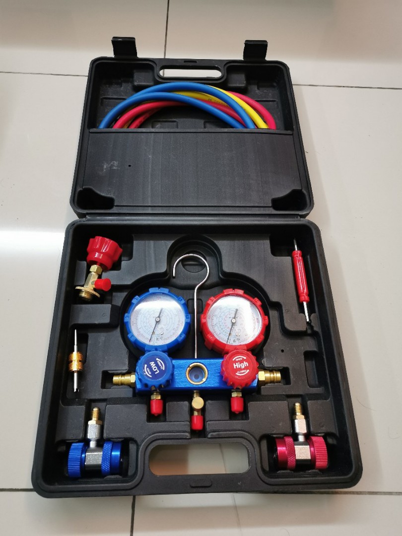 Manifold Gauge Set R134a R22 R404a R12 Gas Meter Car Aircond Home Aircond Penyaman Udara Kereta ...