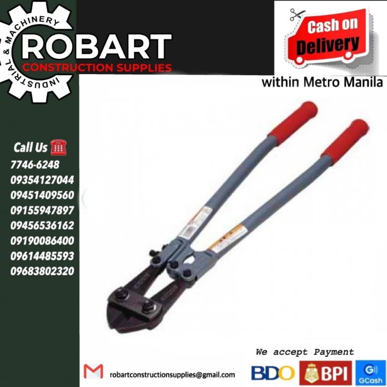 MCC Heavy Duty Bolt Cutter, Commercial & Industrial, Construction Tools ...