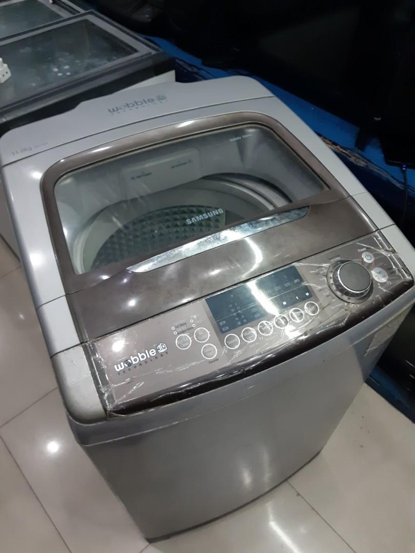 Mesin cuci 1 tabung Samsung wobble 11 kg, tabung stainless jumbo ...