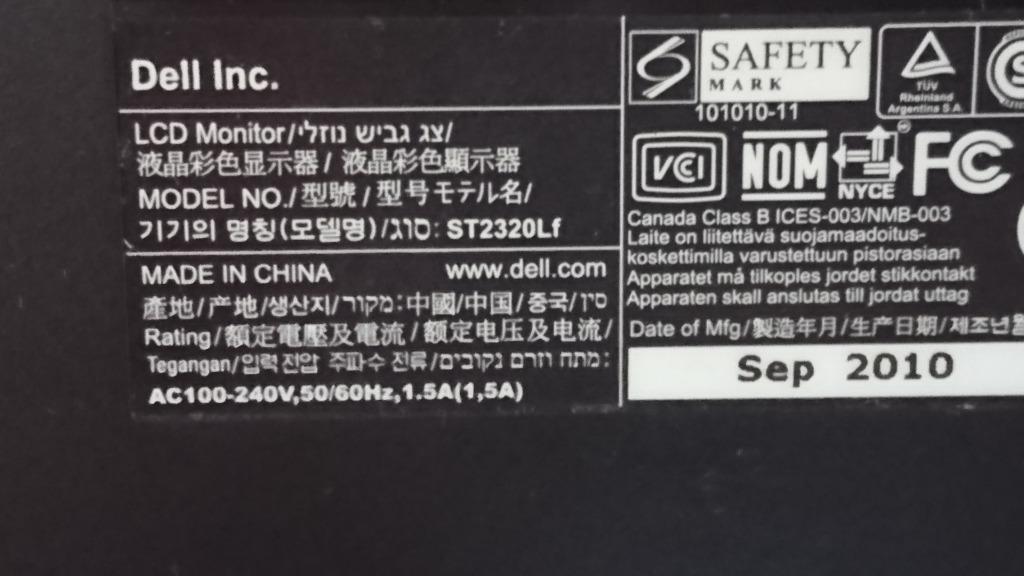 Monitor Dell ST2320Lf 23 inch, Computers & Tech, Parts & Accessories ...