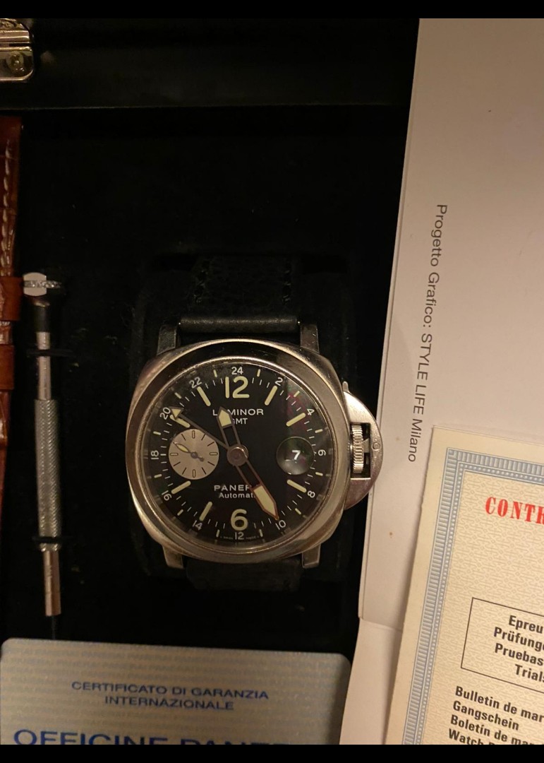 Panerai pam 88 gmt with certificate, Luxury, Watches on Carousell