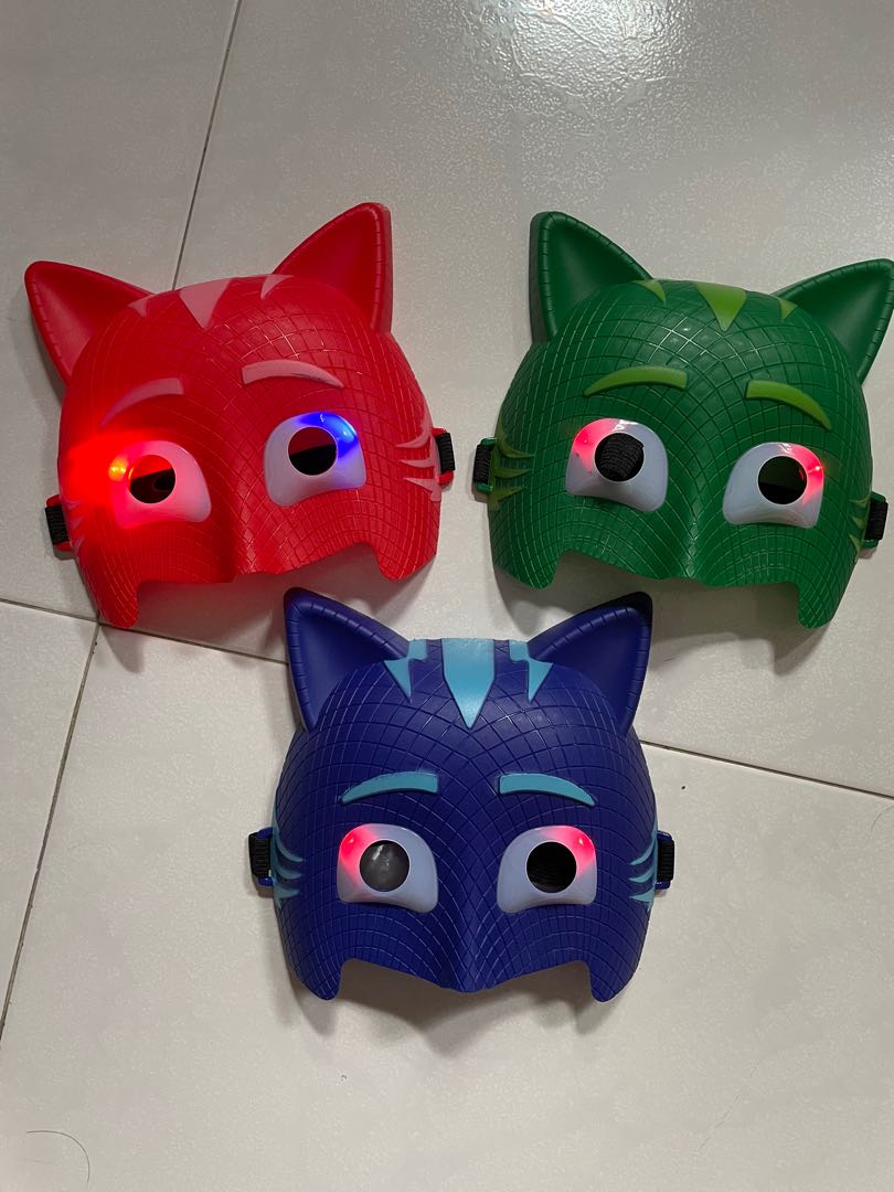 PJ masks face masks with LED lights, Hobbies & Toys, Toys & Games on ...