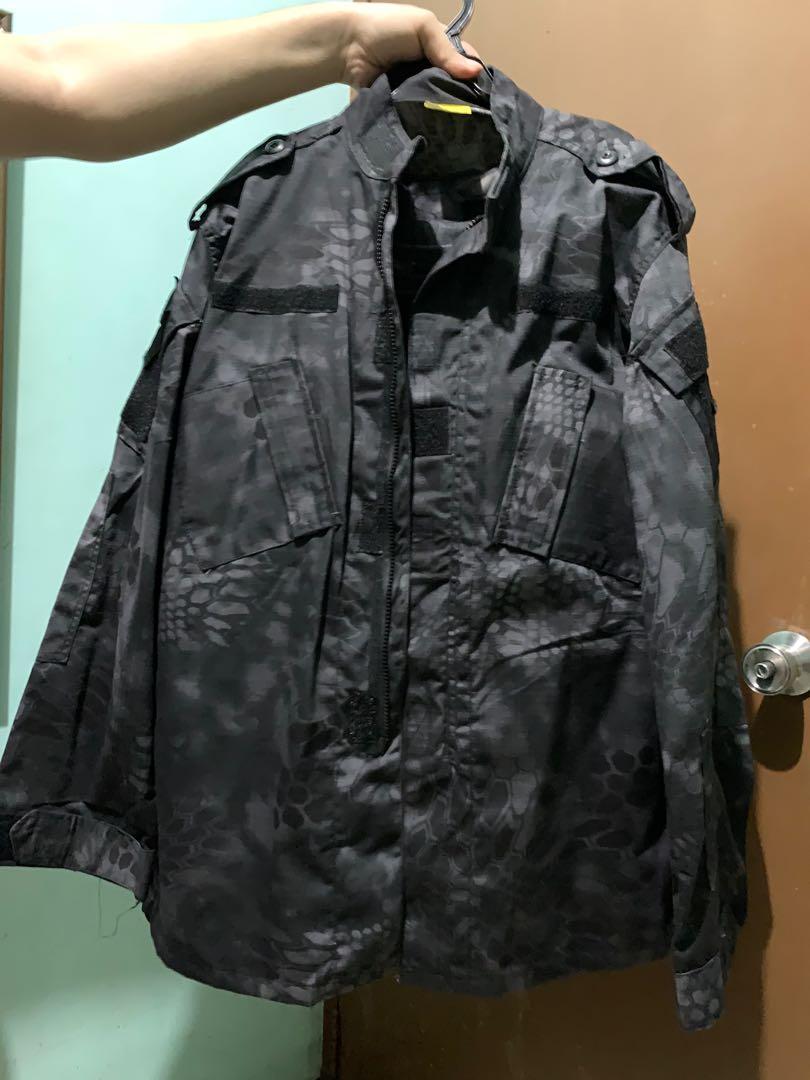 Tactical SWAT black python full 3 pieces suit top, pants, and tactical ...