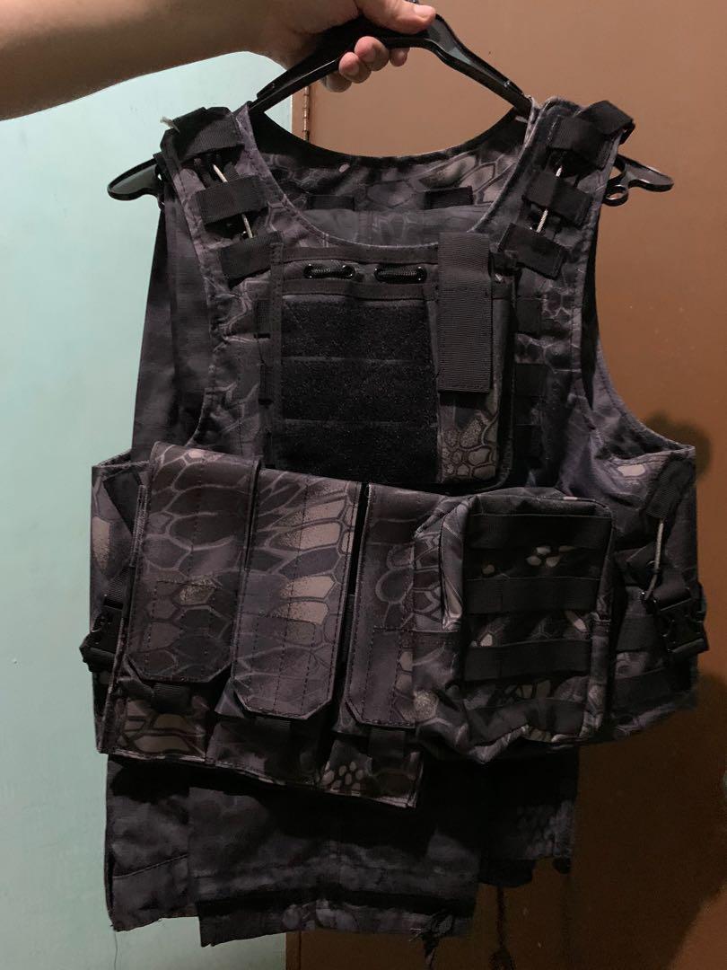 Tactical SWAT black python full 3 pieces suit top, pants, and tactical ...