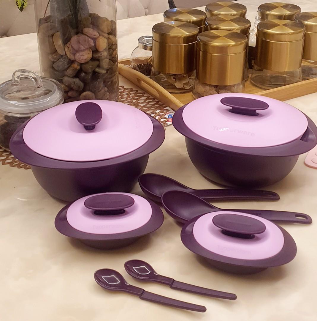 Tupperware Purple Royale Set, Furniture & Home Living, Kitchenware ...