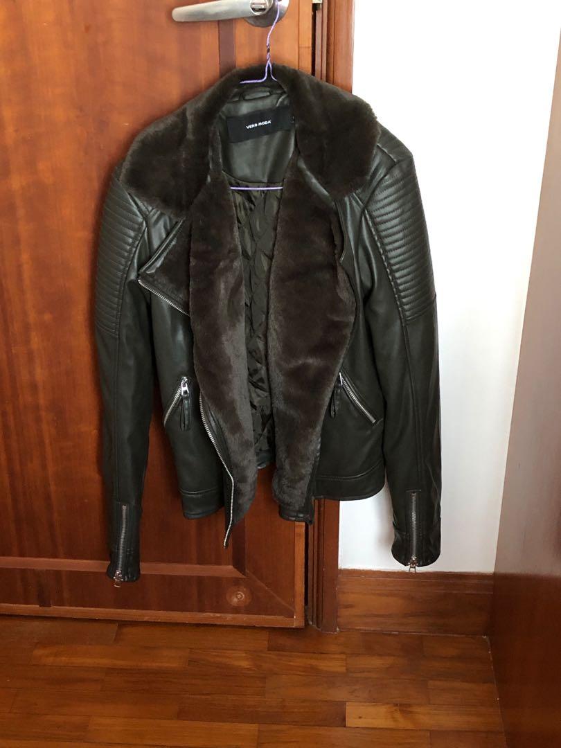 Vera Moda Leather Jacket, Women's Fashion, Coats, Jackets and Outerwear ...