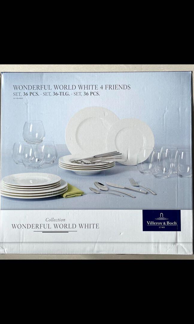 Villeroy and Boch Wonderful World White for 4 Pax, Furniture & Home ...