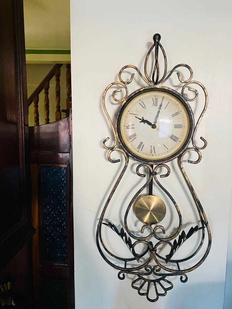 Vintage Italian Clock with Pendulum, Furniture & Home Living, Home ...