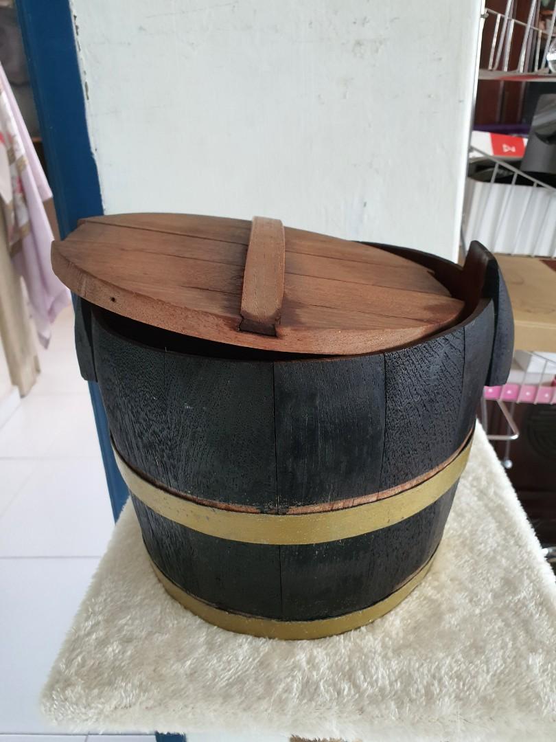 Wooden rice container, Furniture & Home Living, Home Improvement ...
