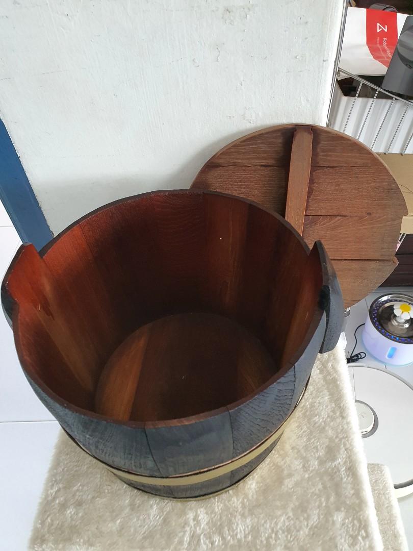 Wooden rice container, Furniture & Home Living, Home Improvement ...