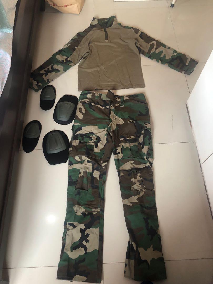 Woodland airsoft uniform, Women's Fashion, Activewear on Carousell