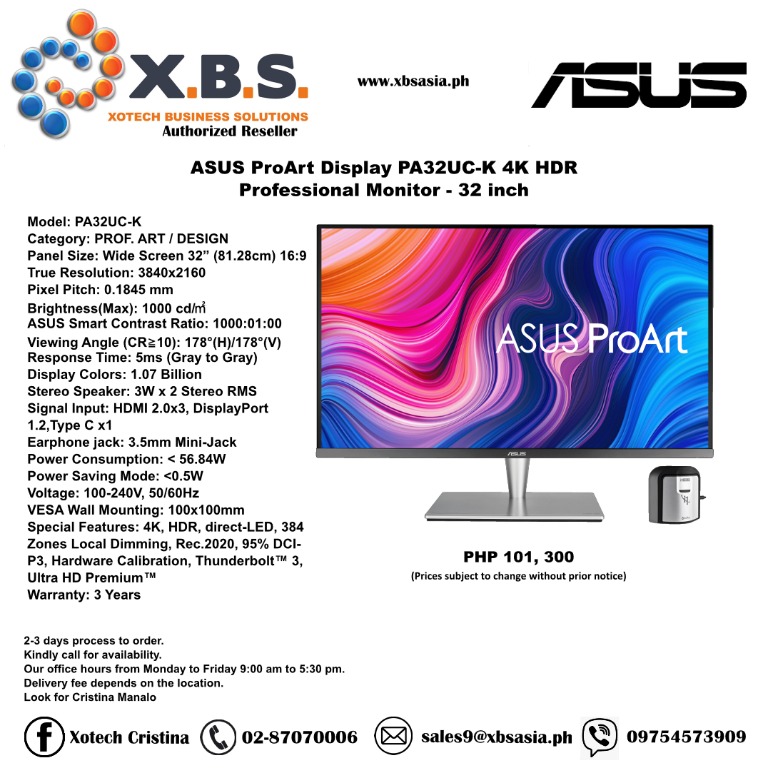 ASUS ProArt Display PA32UC-K 4K HDR Professional Monitor - 32 inch ...