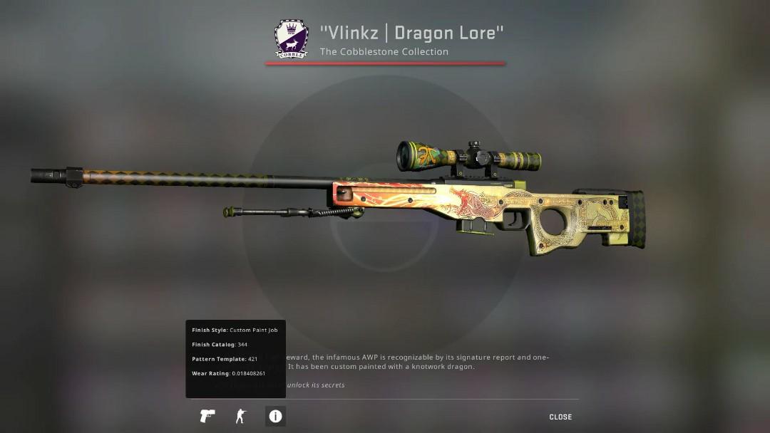 Awp Dragon lore, Video Gaming, Gaming Accessories, In-Game Products on ...