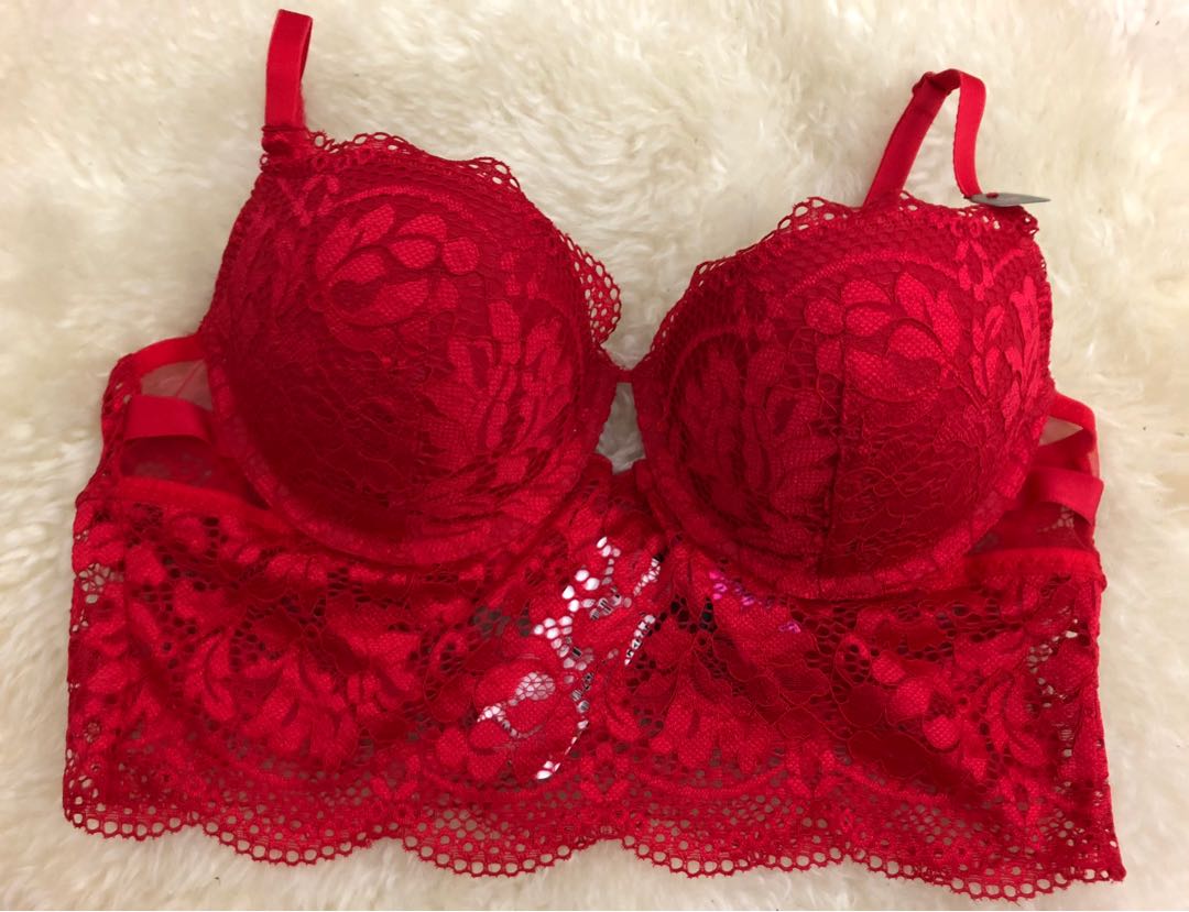 Brand New Auth La Senza Red Lace Bra Top, Women's Fashion ...