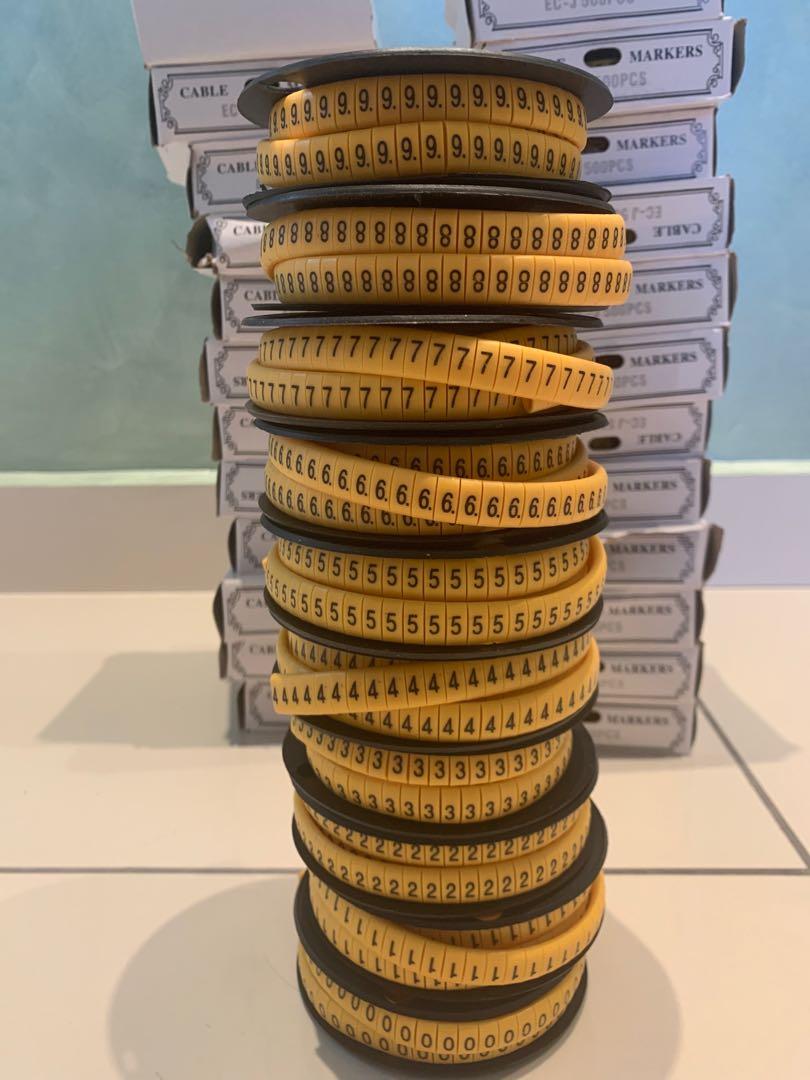 Cable Markers Numbers 3,4,6-9 and symbol /, TV & Home Appliances ...