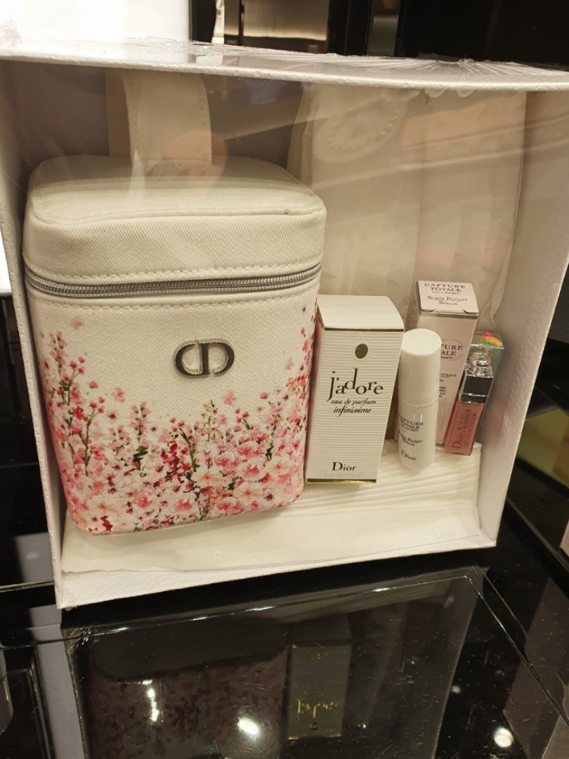 Dior vanity case with Jadore miniature and skin care miniature set ...