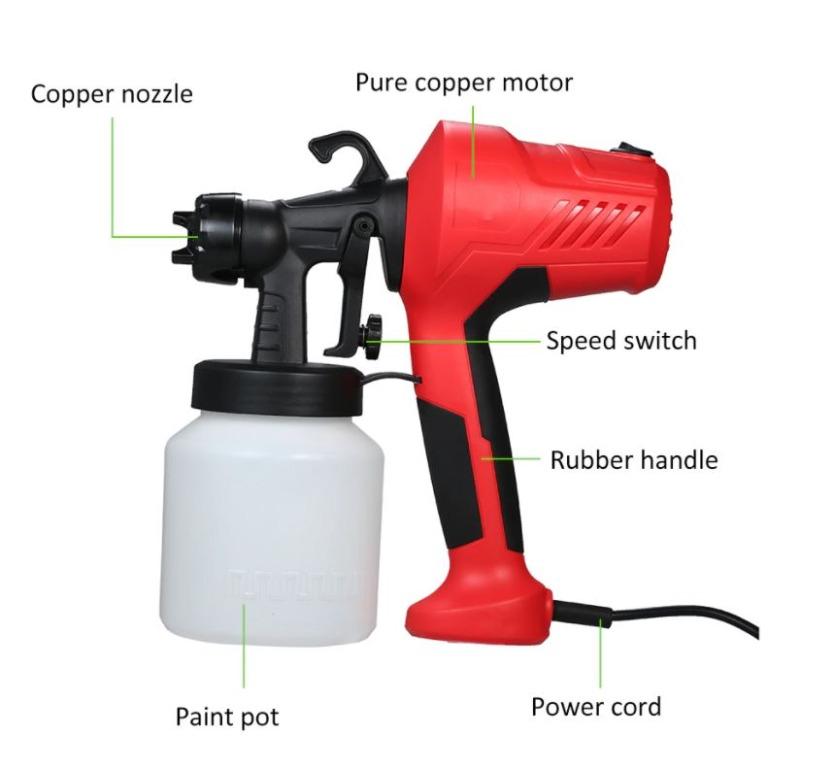 Electric paint spray gun 230-240v 400w mini paint spray gun paint ...