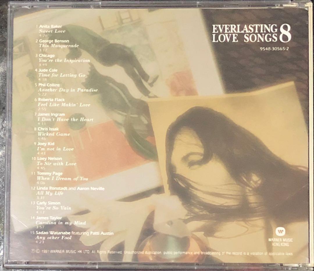 Everlasting Love Songs 8 (1991 年版) CD 90% 新, 興趣及遊戲, 音樂、樂器 & 配件, 音樂與媒體 - CD 及 DVD - Carousell