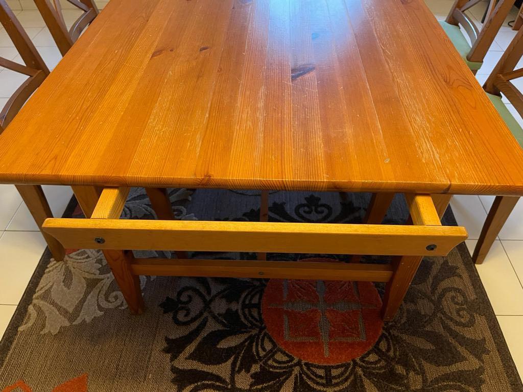 IKEA wooden dining table - expandable with 4 chairs, Furniture & Home ...