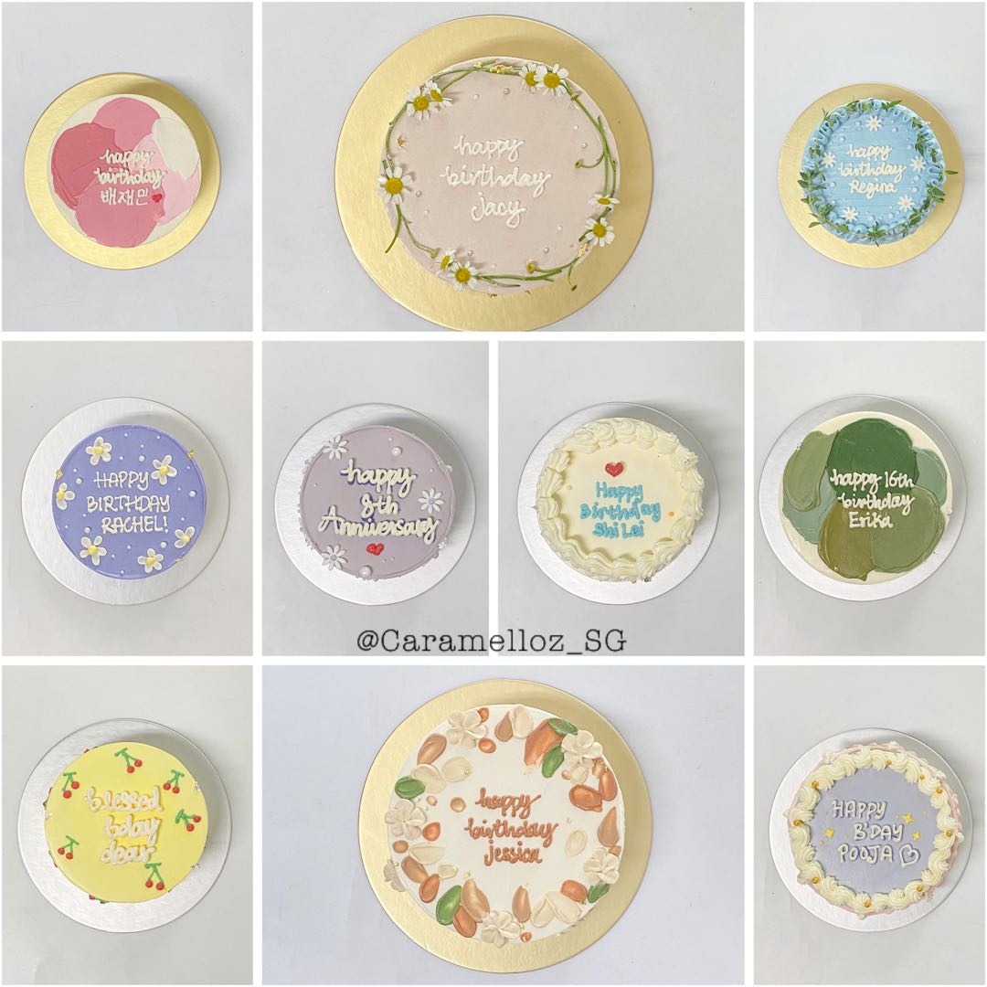 Korean style bento lettering mini cakes, Food & Drinks, Homemade Bakes ...