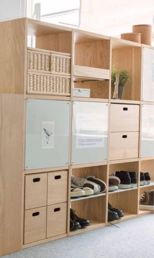 MUJI Walnut Original Stacking shelf and cupboard - like new, self ...