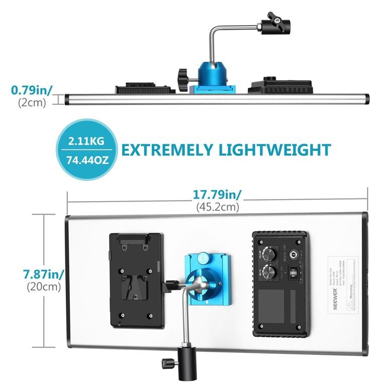 Neewer Dimmable 1320 LED Beads Video Light with Metal Frame,Bi Color ...