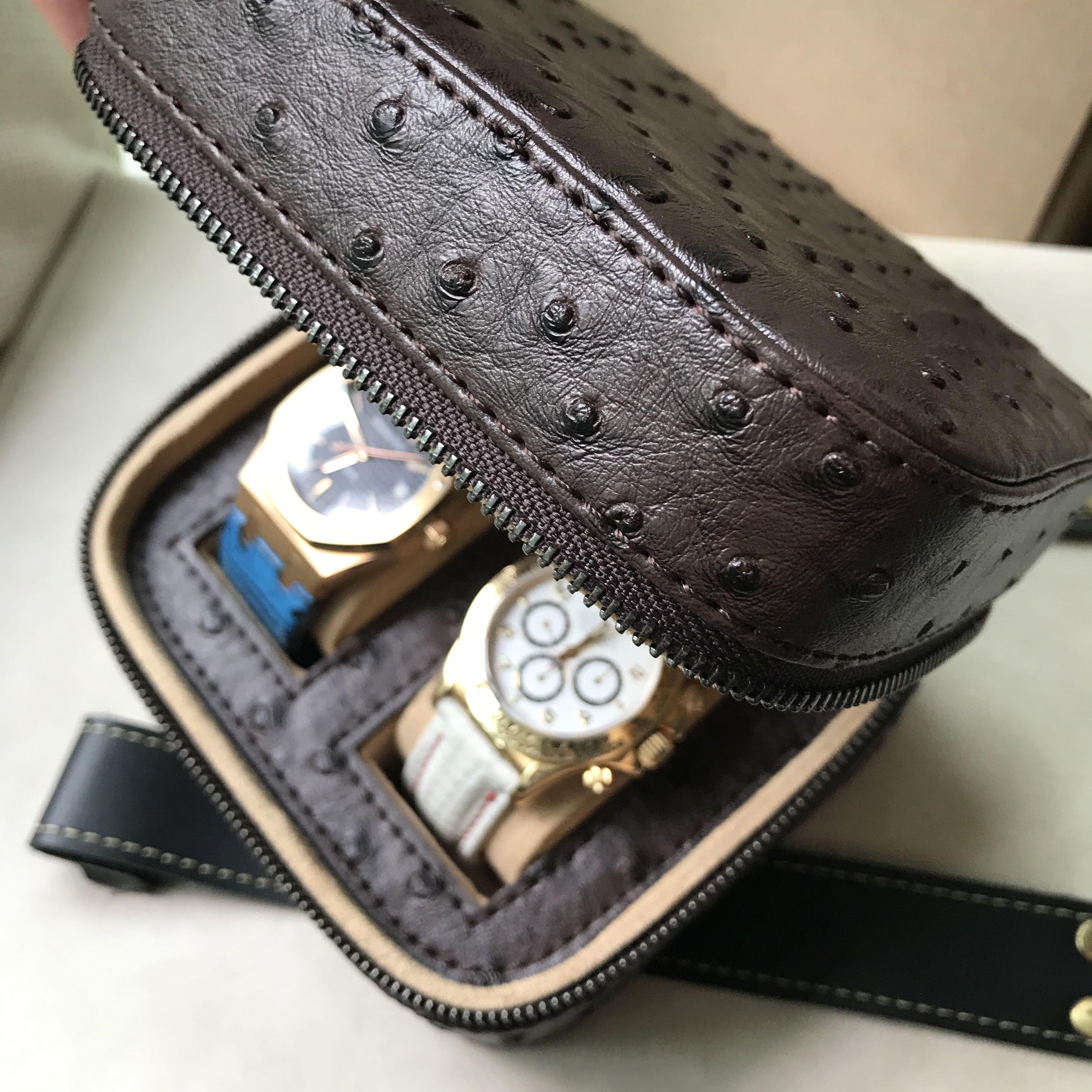 Ostrich double 2 watch box storage display case for rolex submariner ...