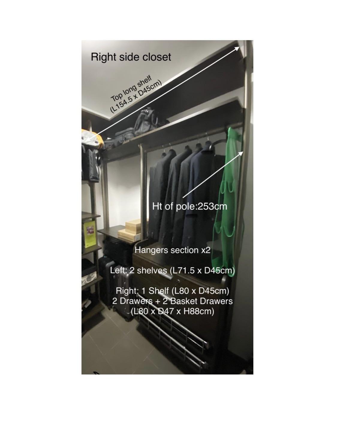 Pole-System Walk-In Wardrobe, Furniture & Home Living, Furniture ...