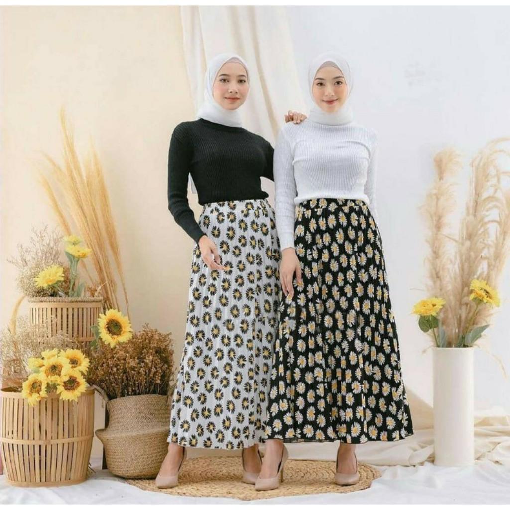 ROK PLISKET DAISY PREMIUM / LILY DAILY PREMIUM /ROK PLISKET PANJANG/ROK ...