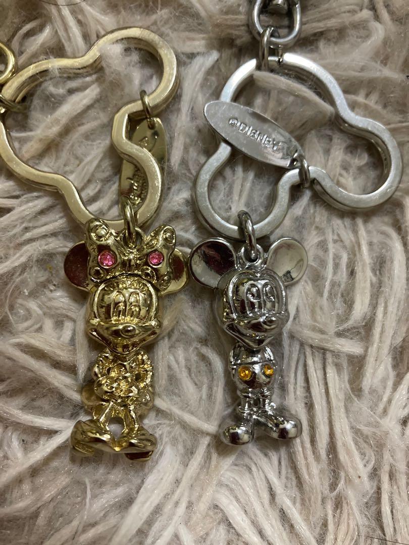 Silver Mickey & Gold Minnie Keychain Pair from HK Disneyland ...