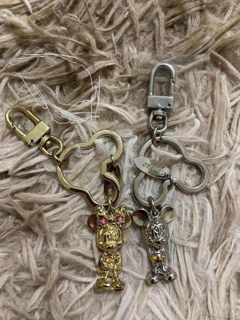 Silver Mickey & Gold Minnie Keychain Pair from HK Disneyland ...