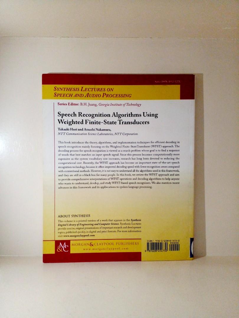 Speech Recognition Algorithms Using Weighted Finite State Transducers Hobbies And Toys Books 