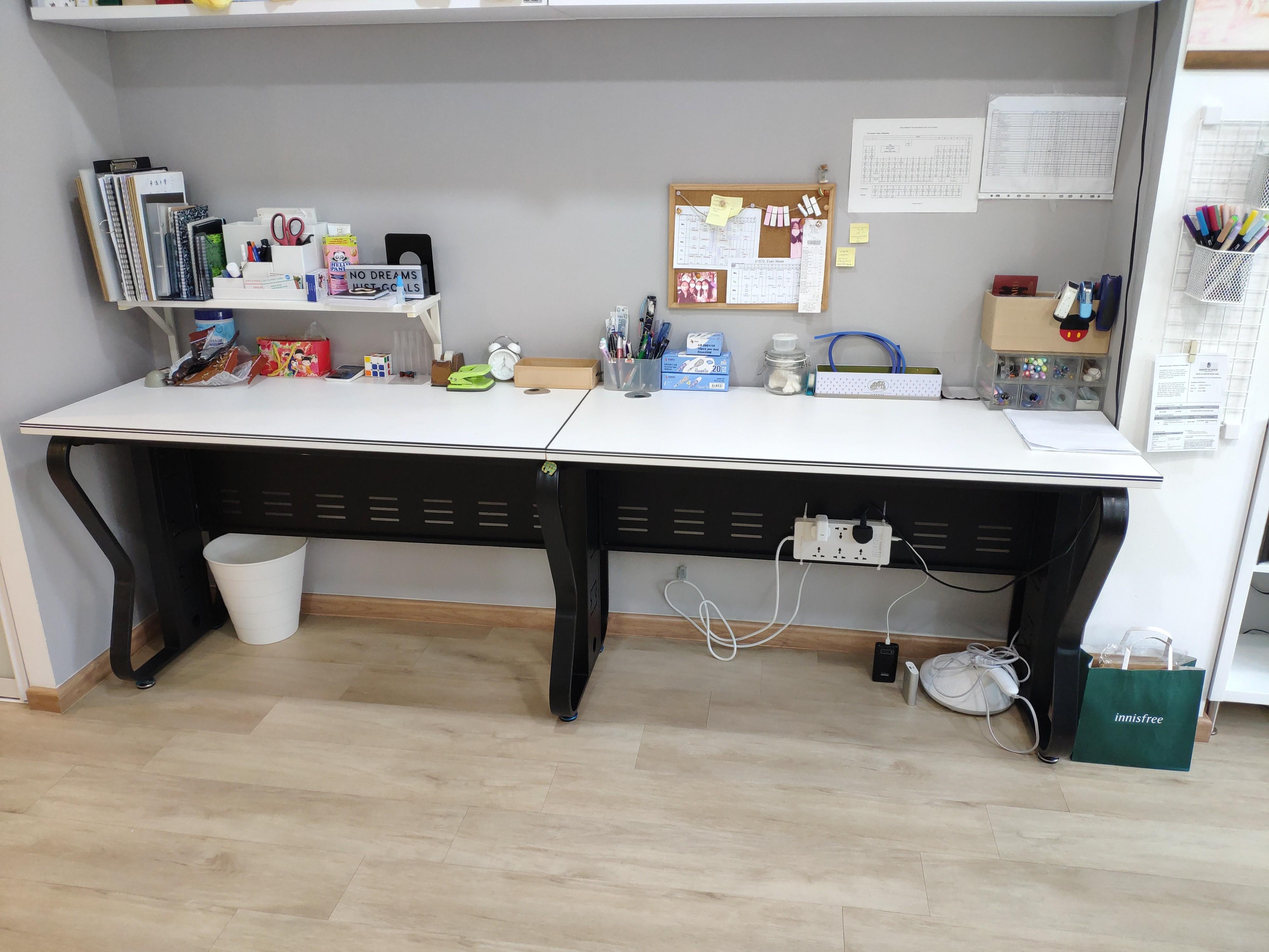 Study table 2.4m long, Furniture & Home Living, Furniture, Tables ...