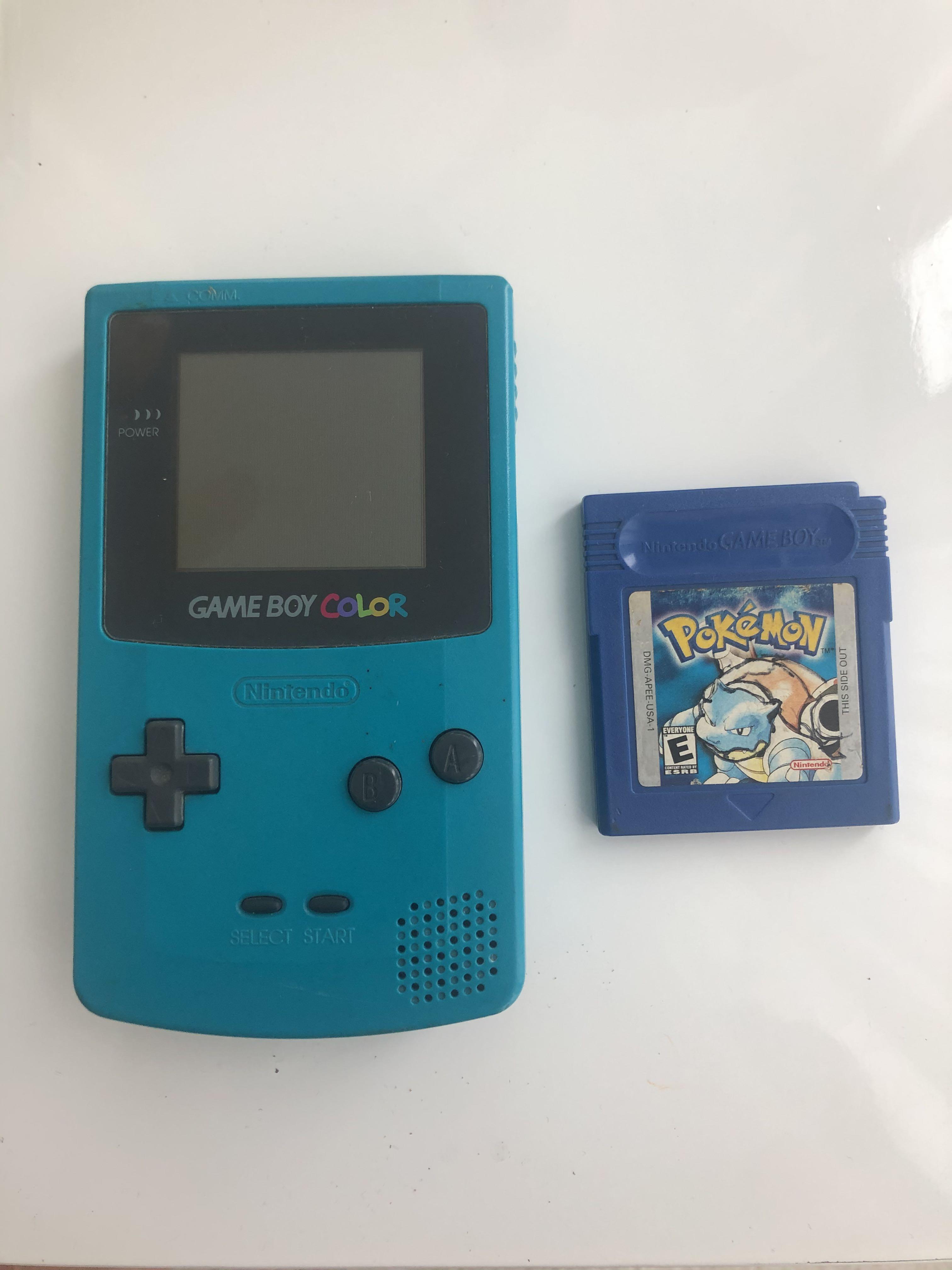 Teal Game Boy Color and Pokemon Blue, Video Gaming, Video Game Consoles ...