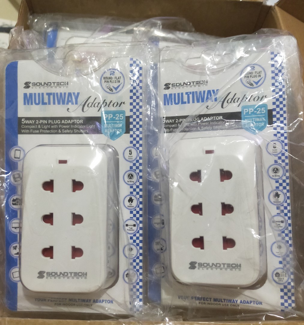 5 WAY 2 PIN ADAPTER, TV & Home Appliances, Electrical, Adaptors ...