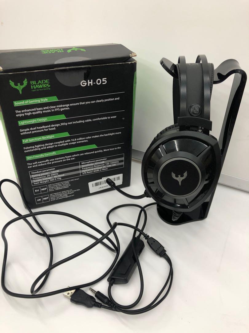 Blade Hawks GH-05 Gaming Headset, Audio, Headphones & Headsets on Carousell