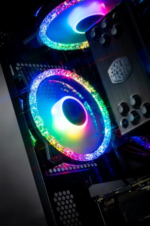 CoolerMaster MasterFan MF120 Prismatic ARGB 120mm 3in1 Fan Pack (3-Fans ...