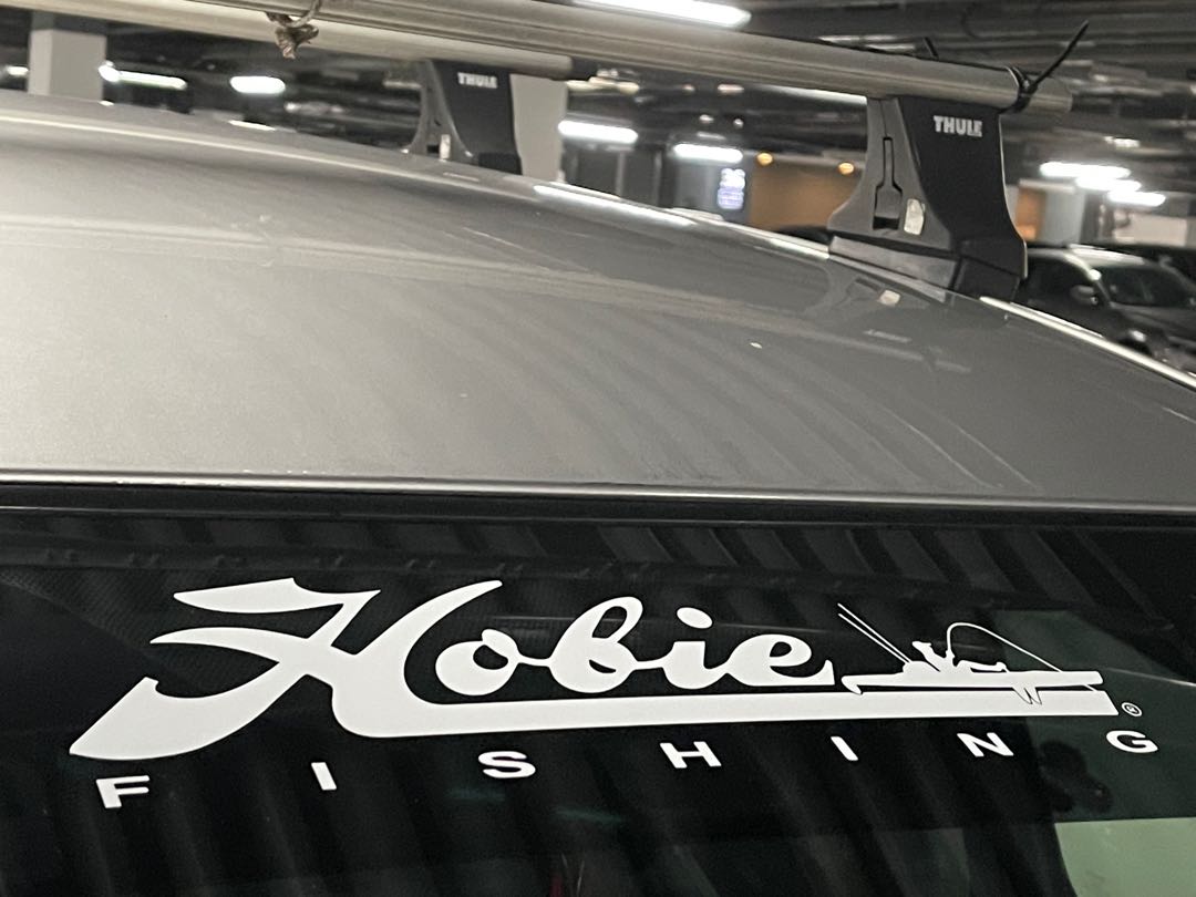 Hobie kayak Fishing Cutout sticker front and back white, Sports ...