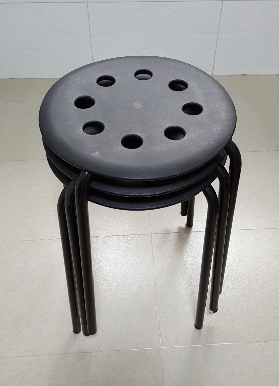 Ikea Black Stackable Stools, Furniture & Home Living, Furniture, Chairs ...