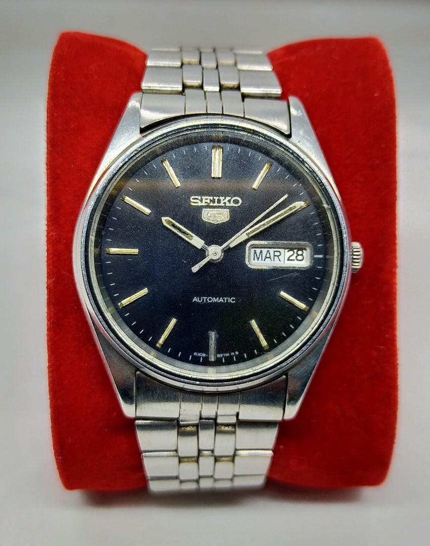 Jam Tangan Seiko 5 Automatic Japan Vintage Cal 6309 Black Dial Full ...