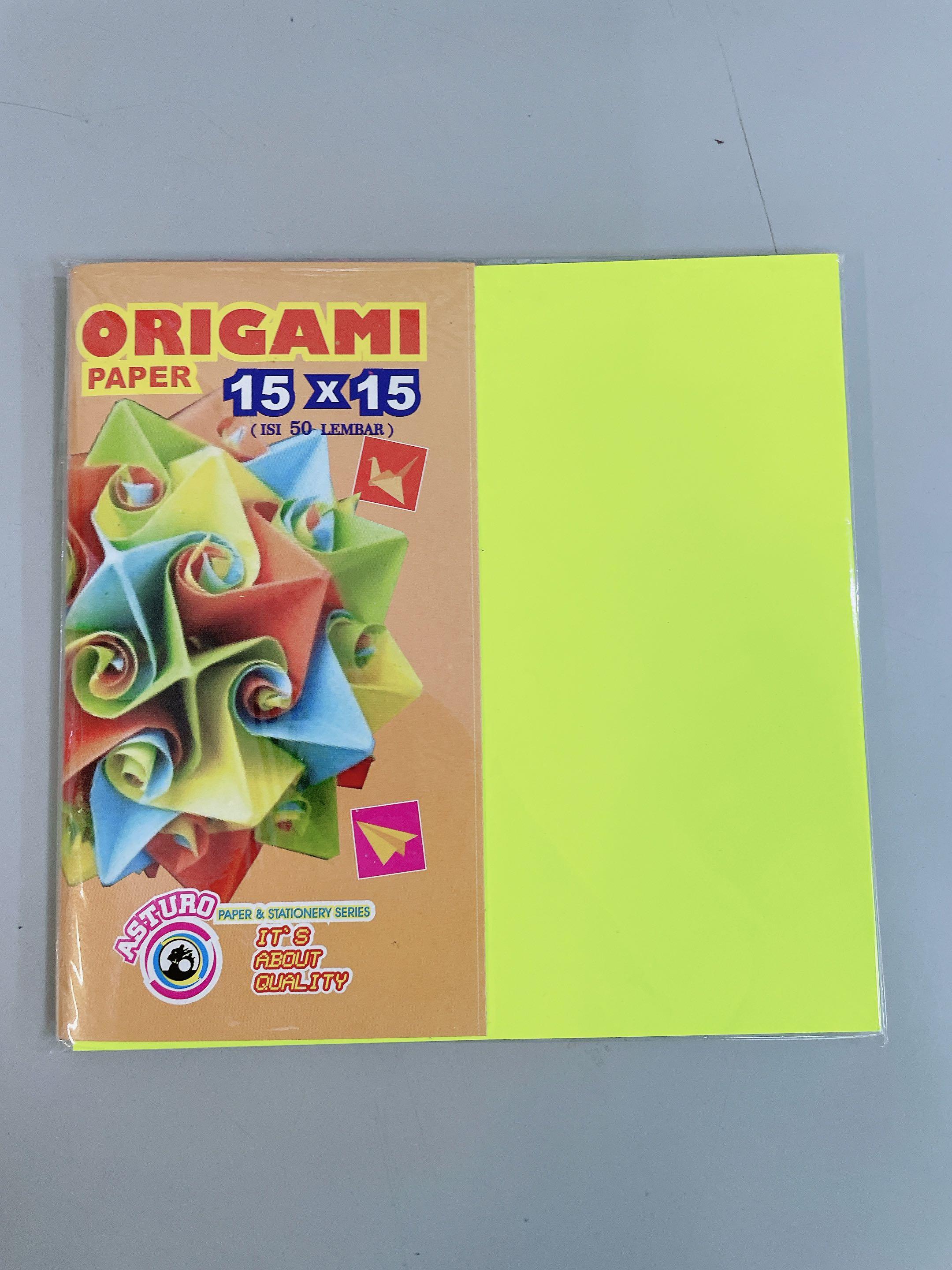 Kertas origami 15x15 isi 50 lembar (asturo origami paper), Buku & Alat ...