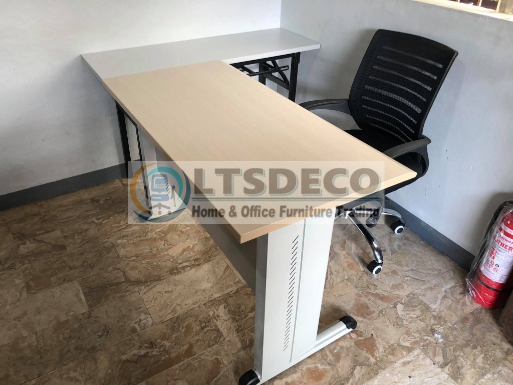METAL LEG L-SHAPE TABLE OFFICE PARTITION, Furniture & Home Living ...