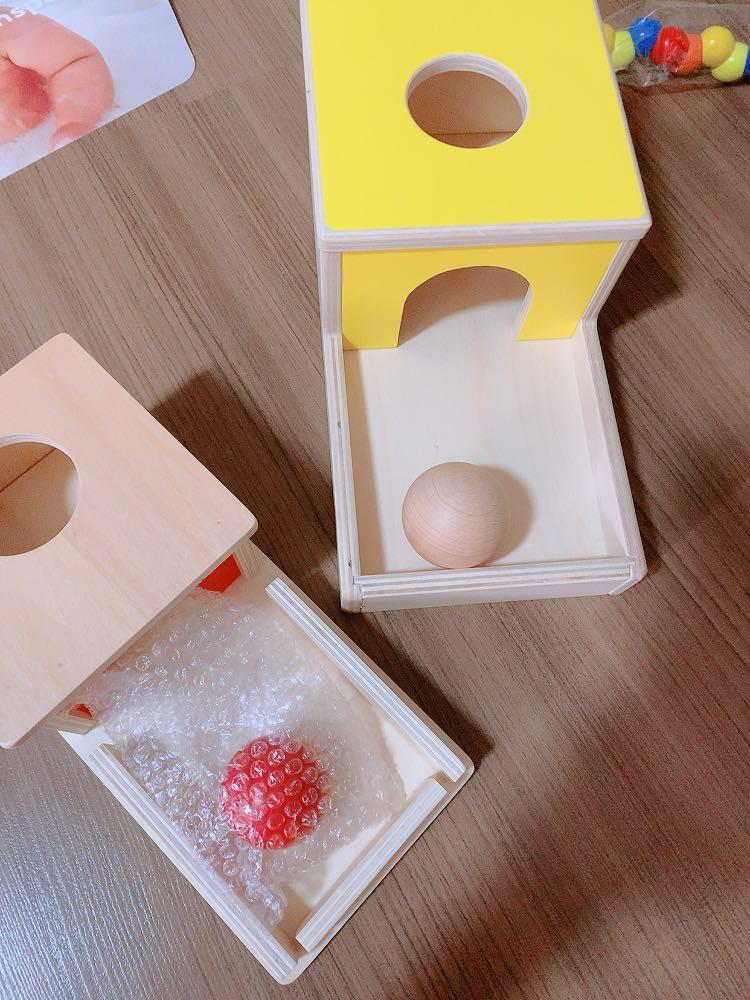 Montessori Ball drop box (Red), Babies & Kids, Infant Playtime on Carousell