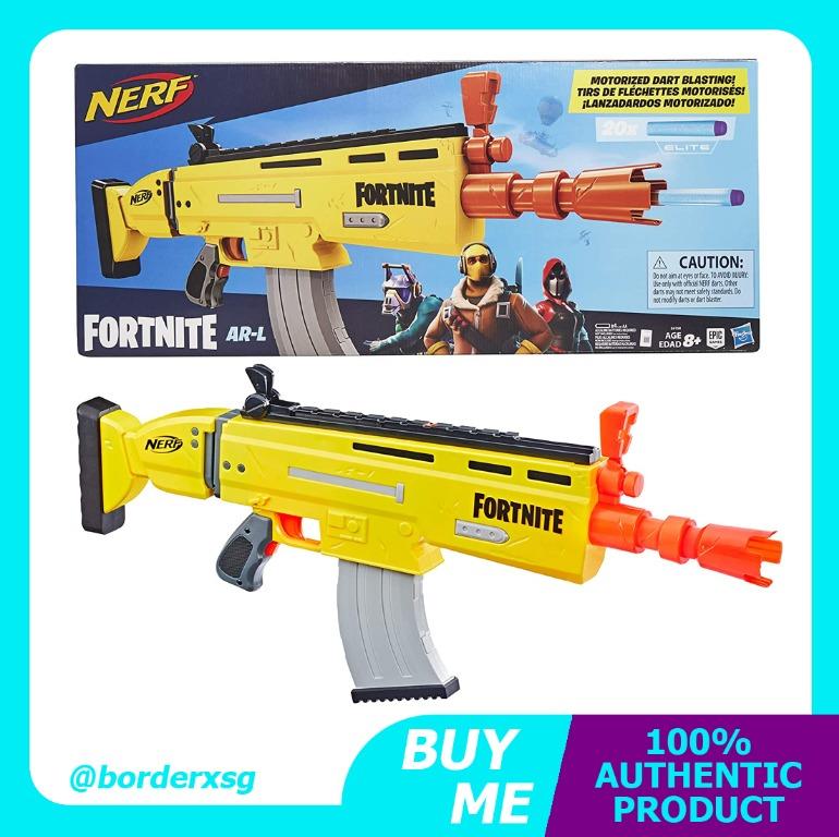NERF AR-L Motorized Toy Blaster, 20 Official Fortnite Elite Darts, Flip ...