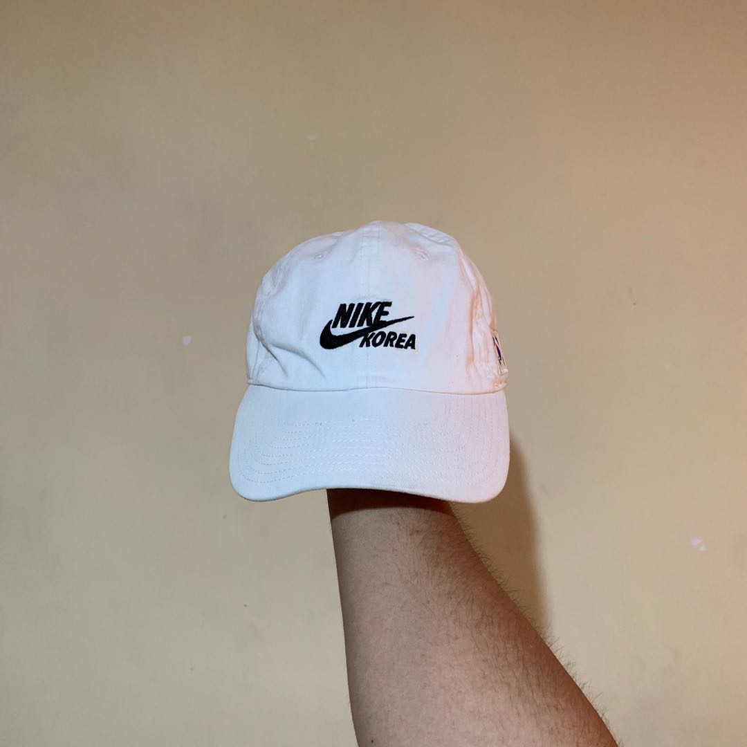 Nike Korea Embroidered Logo White Cap Dad Hat Mens Fashion Watches And Accessories Caps